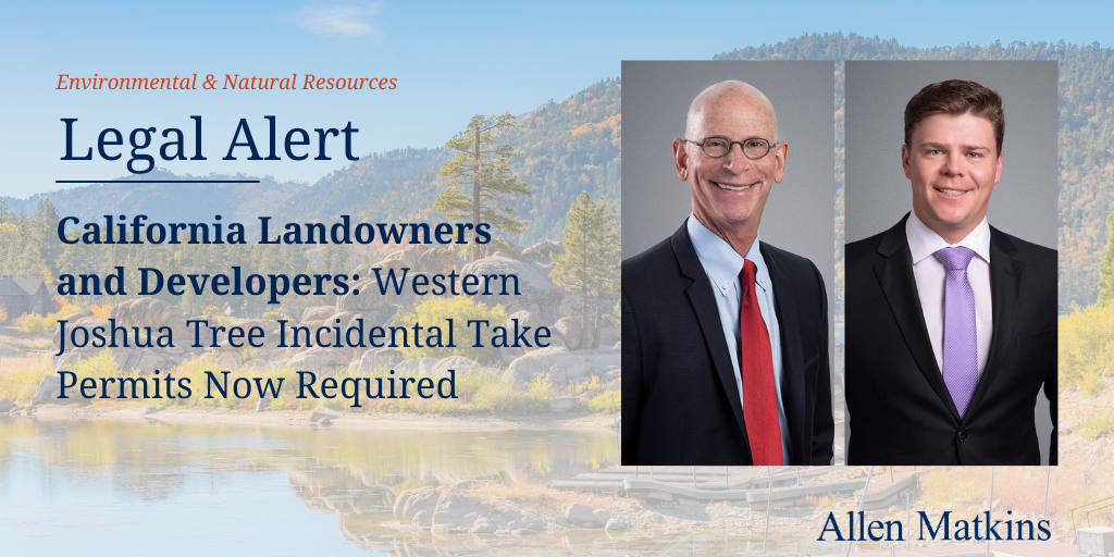 California Landowners and Developers: Western Joshua Tree Incidental ...