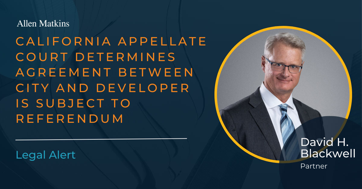 California Appellate Court Determines Agreement Between City and ...