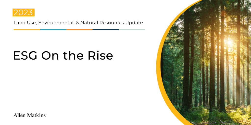 ESG on the Rise | Legal Alerts | Allen Matkins