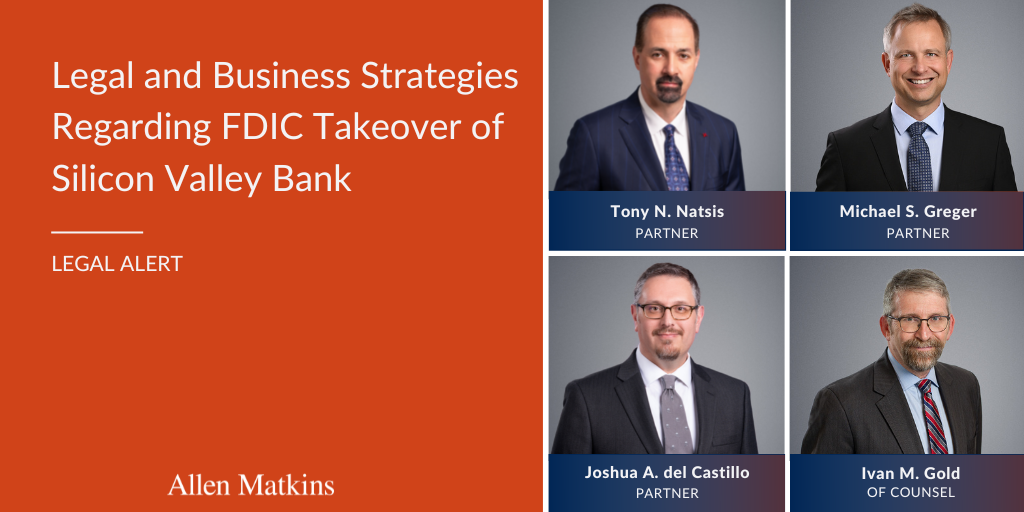 Legal and Business Strategies Regarding FDIC Takeover of Silicon Valley ...